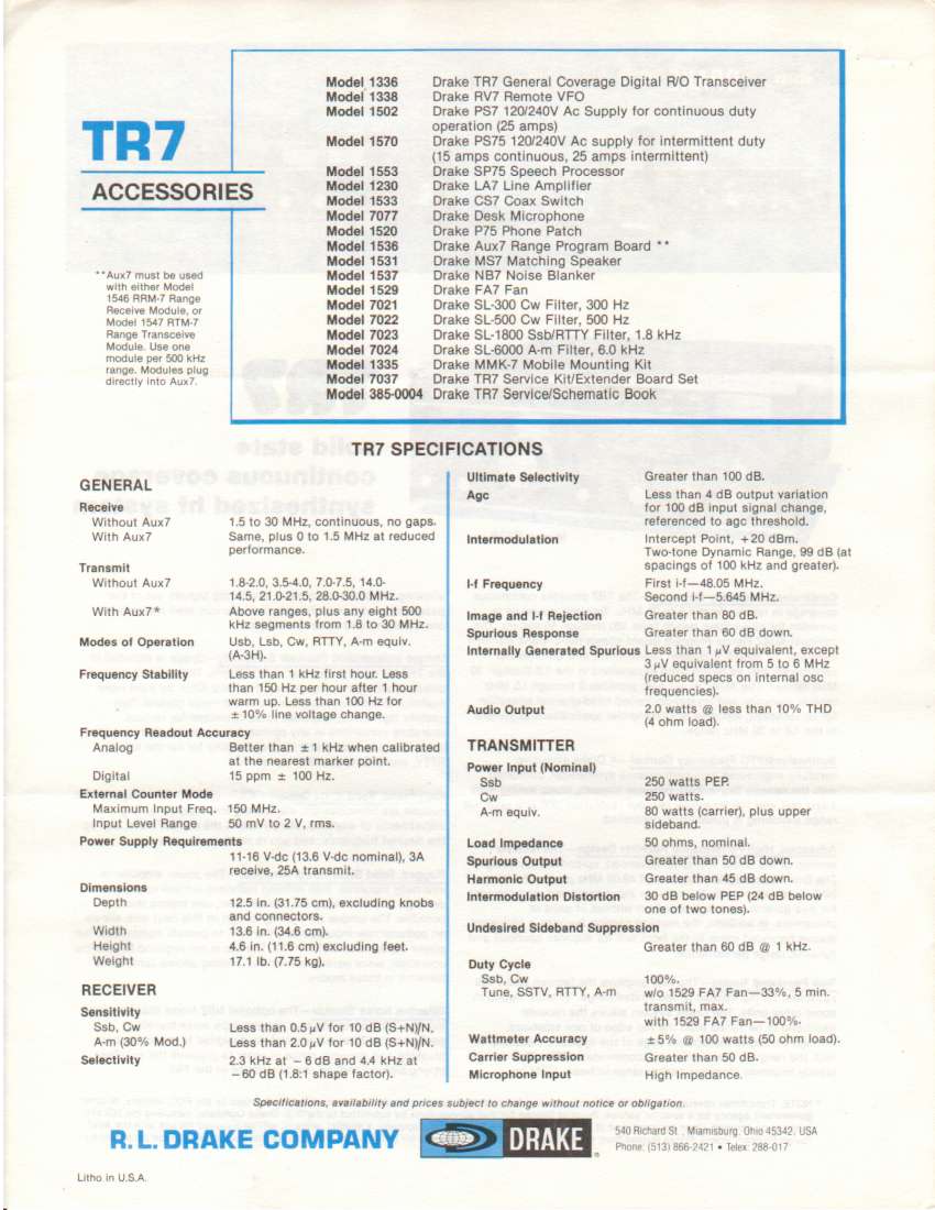 Drake Equipment Photos & Advertisements | K9XN